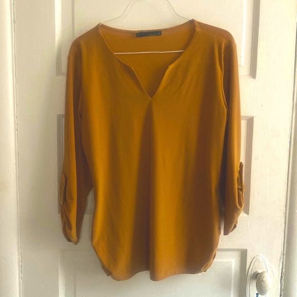 LOALDE | Tops | Loalde Mustard Yellow Womens Blouse | Poshmark